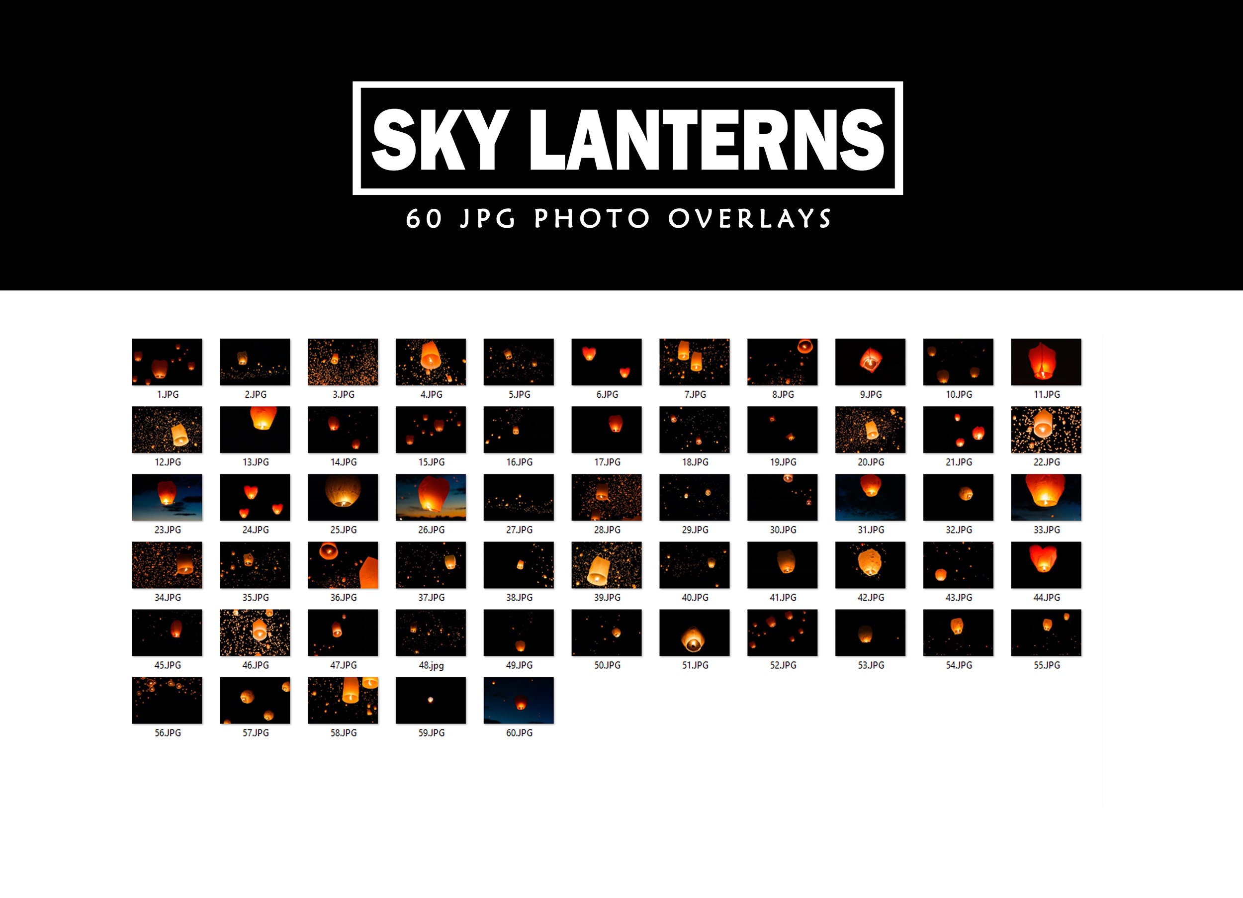 Sky Lanterns Overlays Festival Flying Chinese Lanterns Floating Light ...