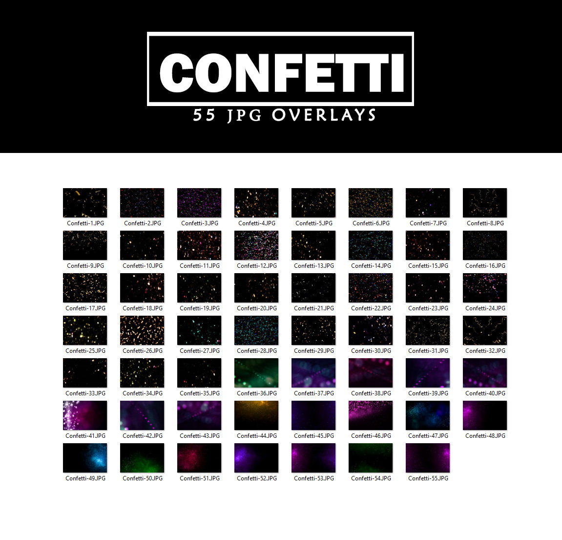 55 Confetti Overlays Weddings Confetti Photoshop Overlays Photography ...