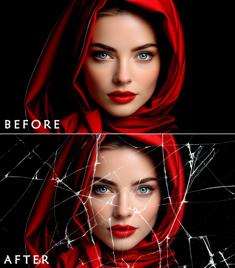 Realistic Broken Glass Photoshop Overlays Shattere Glass Overlays ...