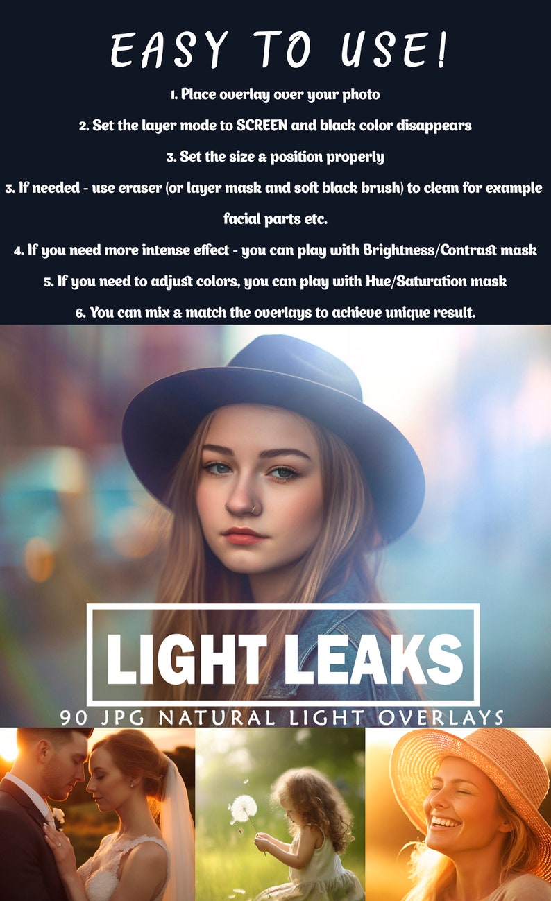 Light Leaks Overlays Summer Light Leaks for Photoshop Overlays Sun ...