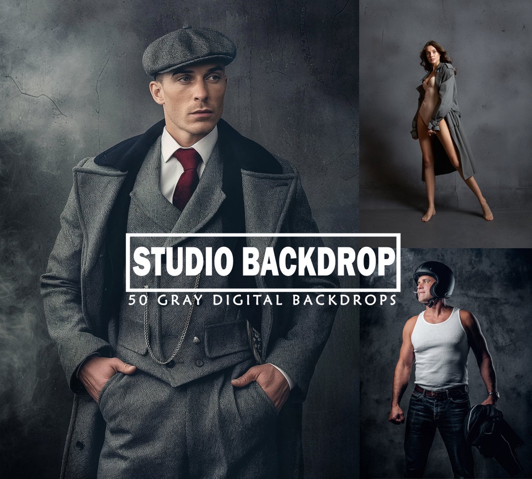 50 GRAY STUDIO BACKDROPS Portrait Background Grunge Studio Overlays ...