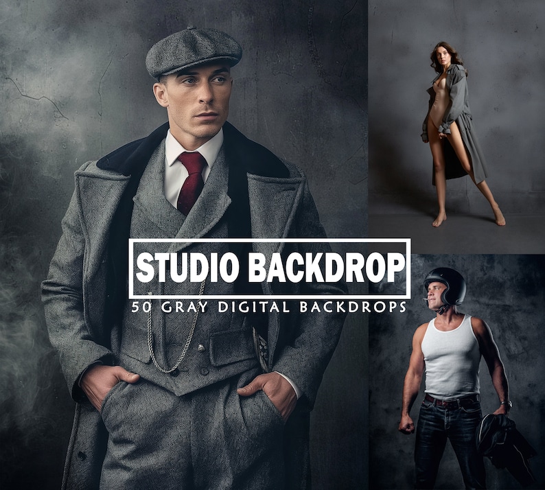 50 GRAY STUDIO BACKDROPS Portrait Background Grunge Studio Overlays ...