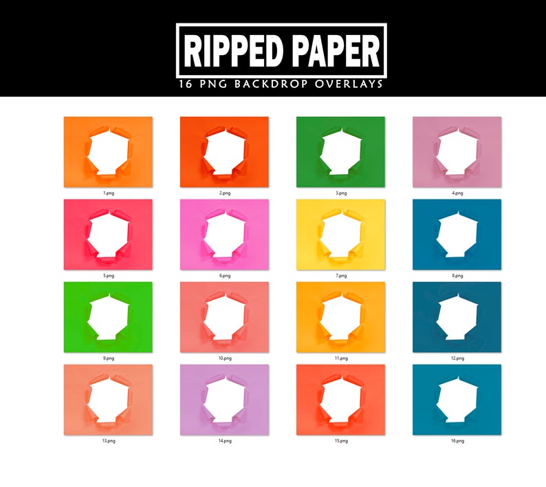 Ripped Paper Digital Backdrops Maternity Overlays Wedding Backdrops ...