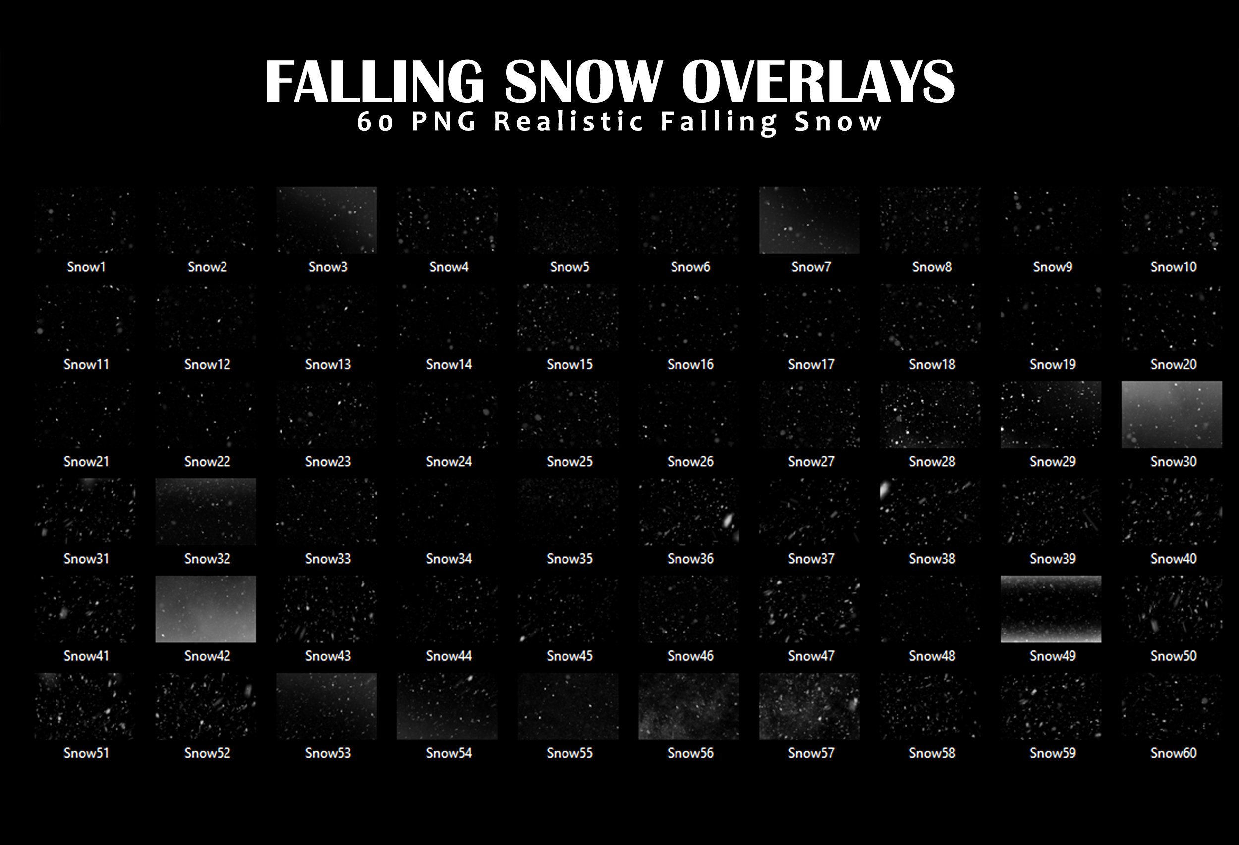 60 Realistic Snow Overlays PNG Falling Snow Backdrops Winter Photoshop ...