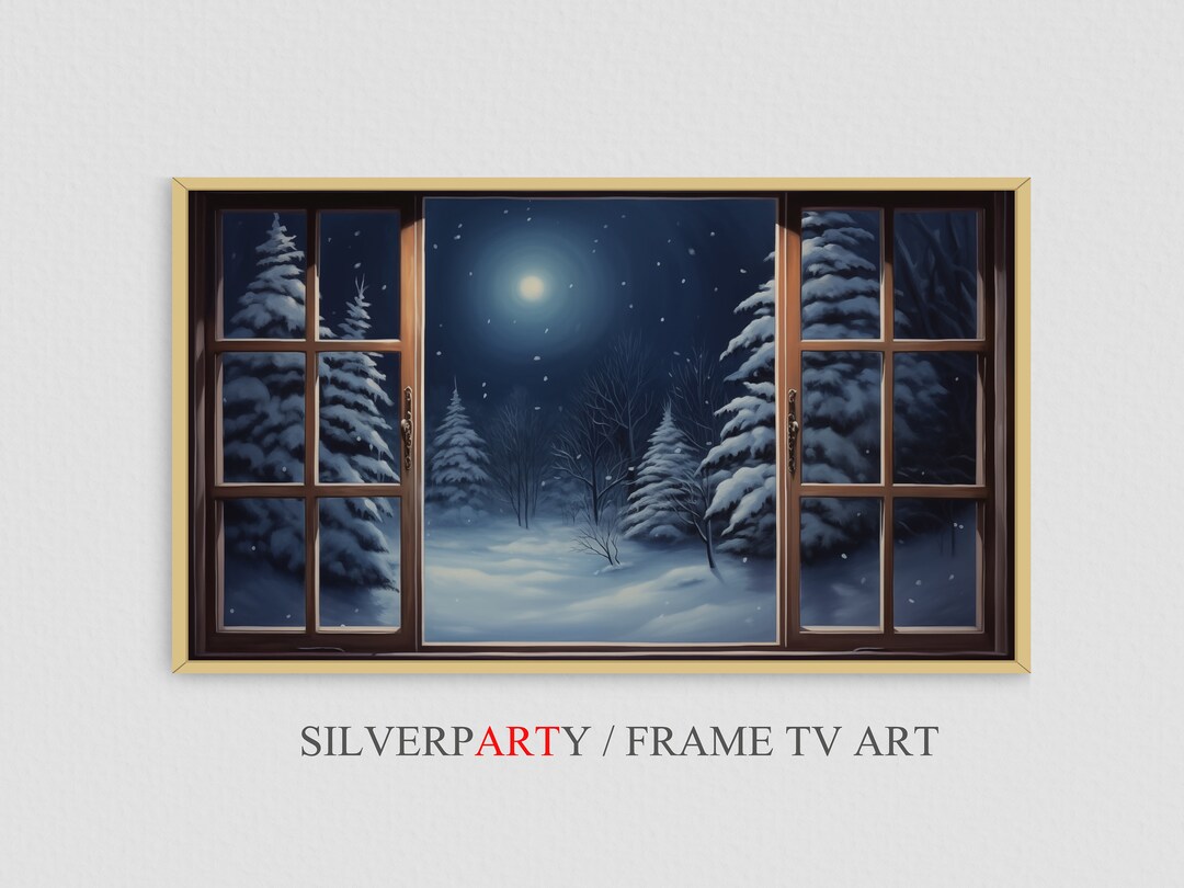 Window 4K High Resolution Frame TV Samsung Art Xmas Art for TV Vintage ...