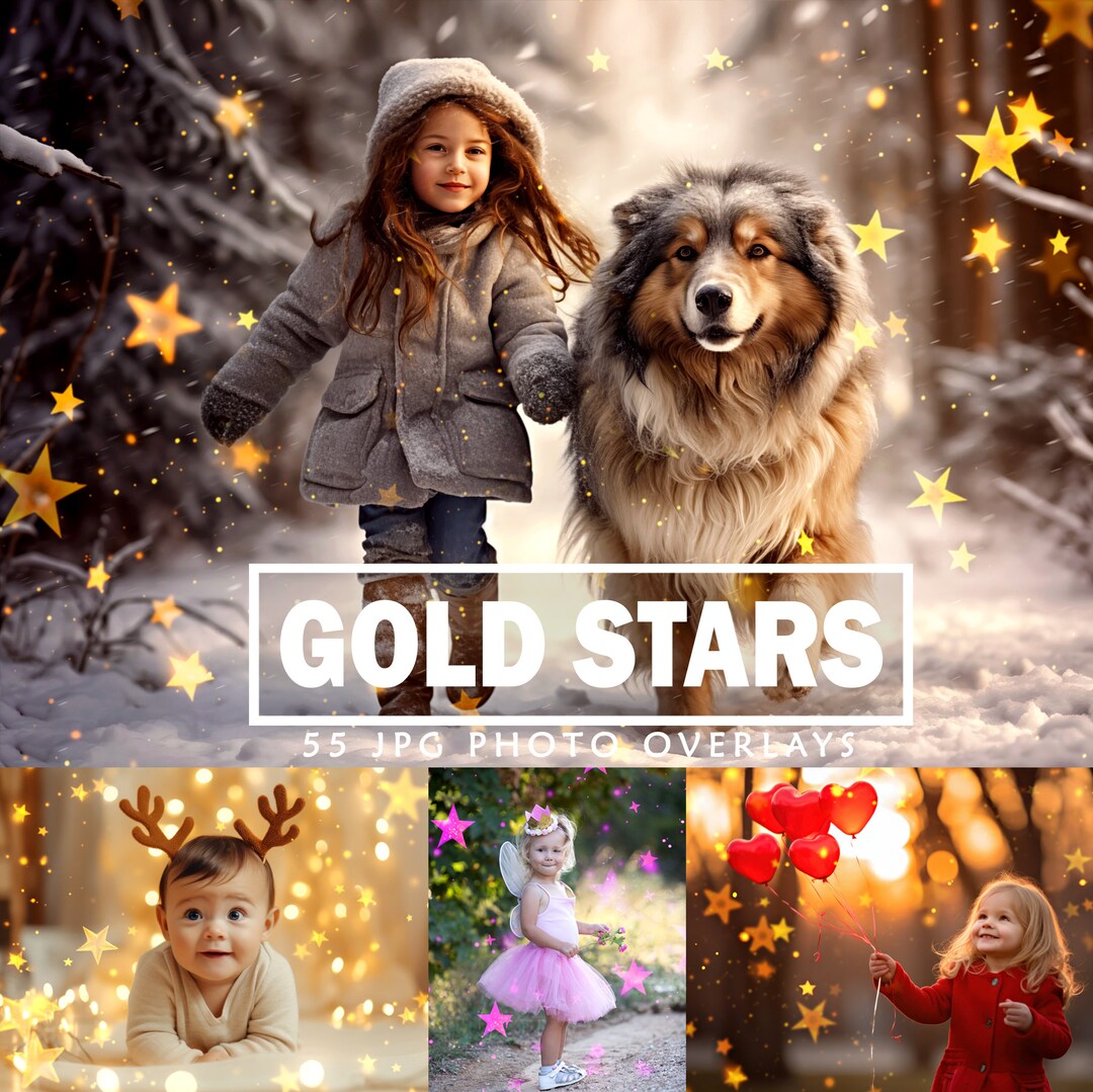 55 Star Bokeh Overlays Christmas Photoshop Star Overlay Bokeh Stars ...