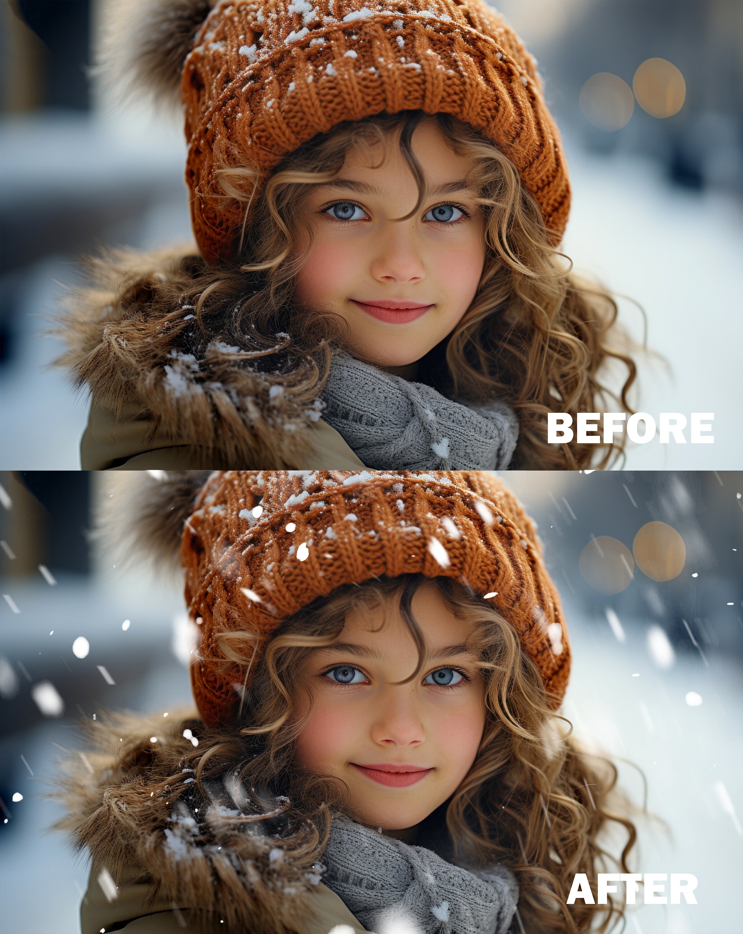 Realistic Snow Overlays Bokeh Falling Snow Backdrops Winter Photoshop ...