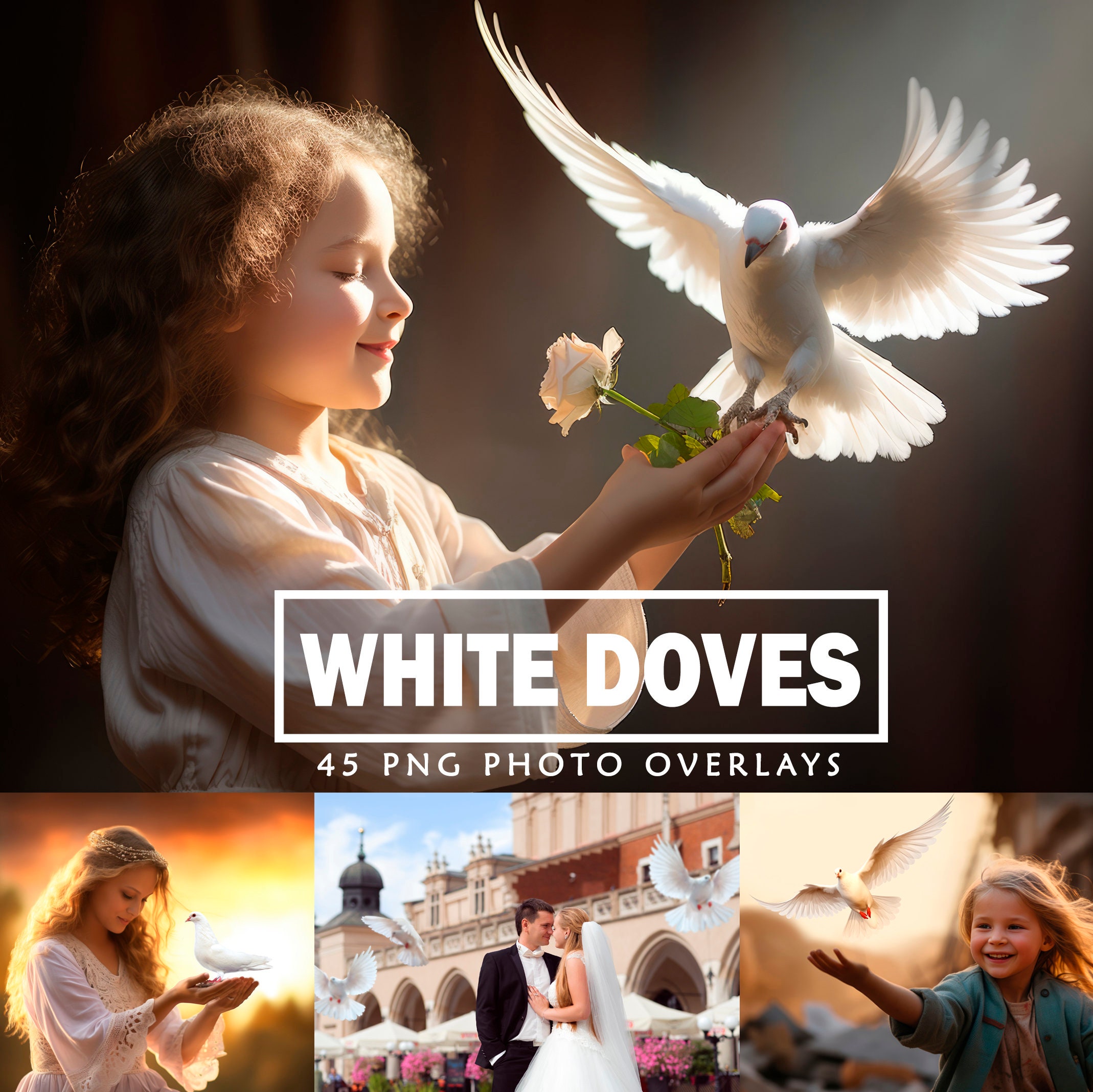 Dove Overlays Pigeon Overlays Wedding Doves Overlay Peace Birds Layers ...