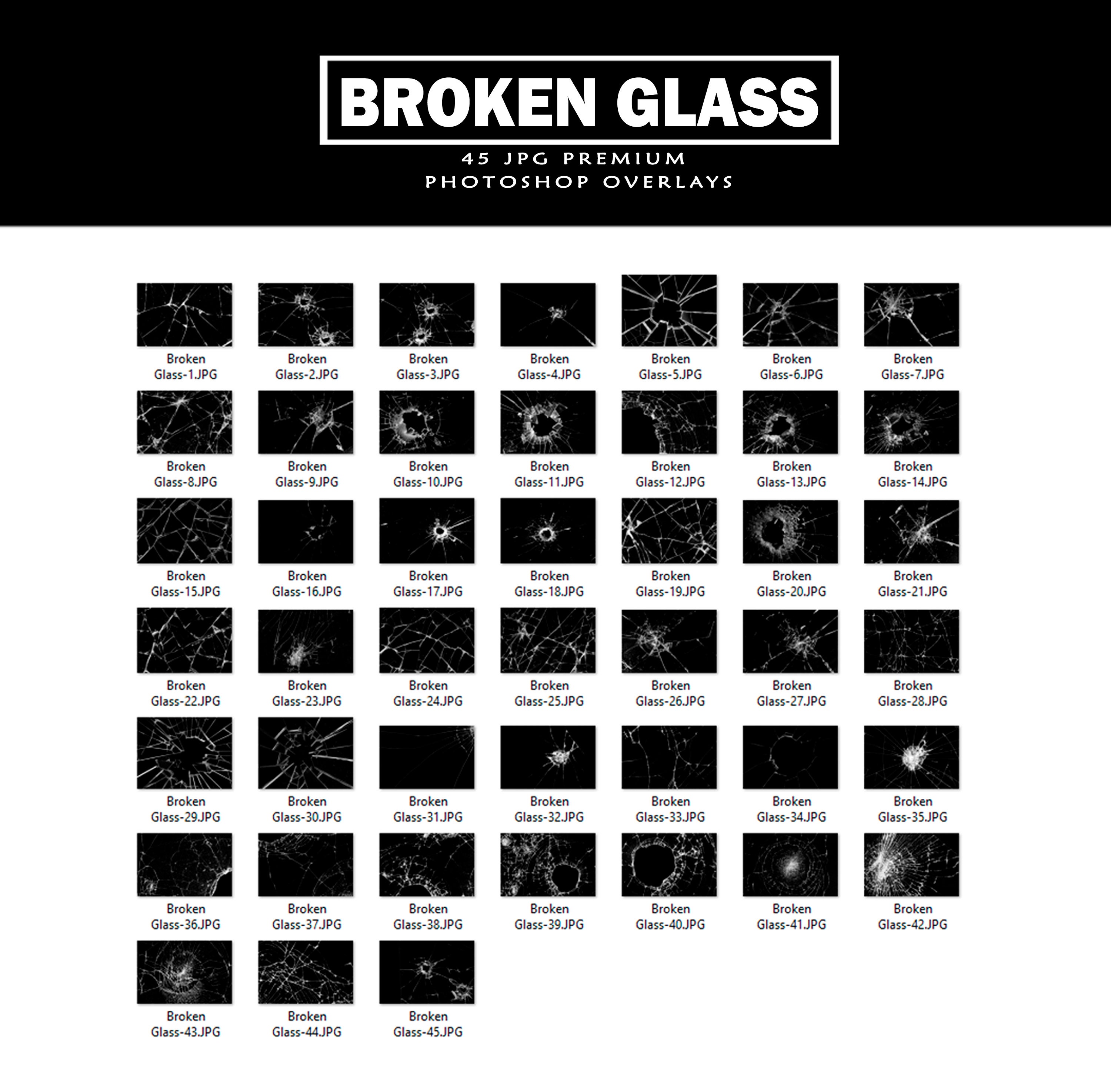 Realistic Broken Glass Photoshop Overlays Shattere Glass Overlays ...