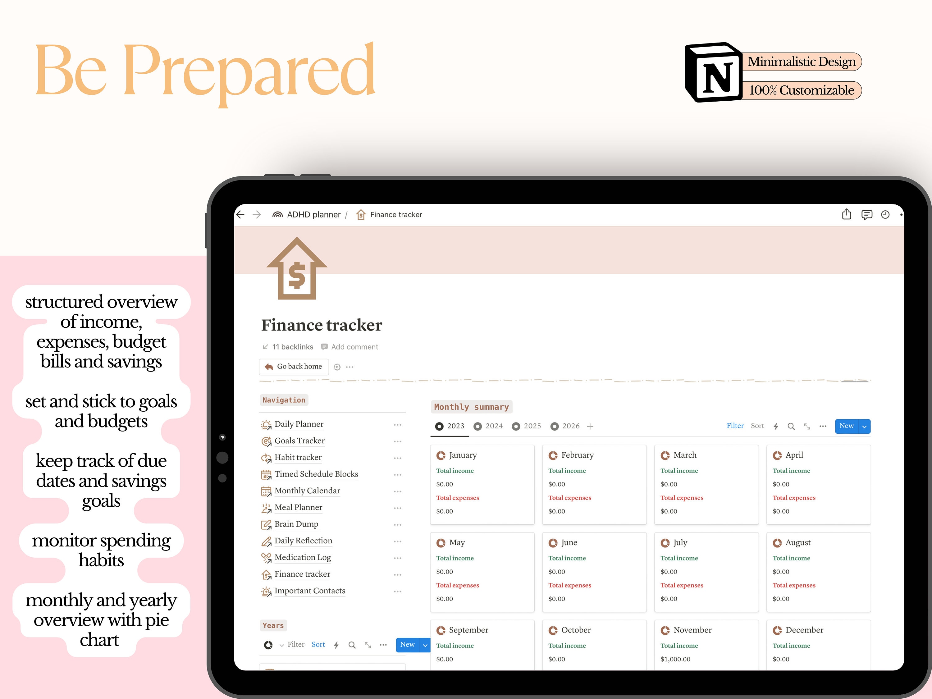 Notion Template, ADHD Notion Life Planner, All in One Template ...
