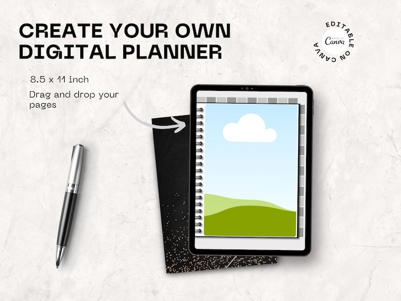 Digital Planner Mockup, Canva Mockup, Planner Mockup, Canva Notebook ...