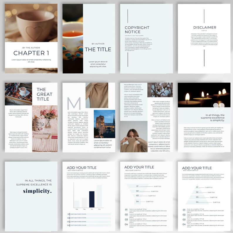 E-book Template - Educational Template, Printable E-book, Workbook ...