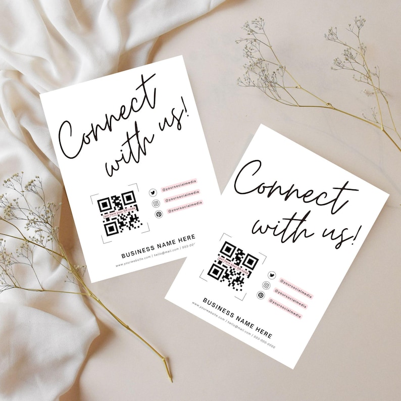 Social Media Sign, Social Media Sign Template, Follow Us on Social ...