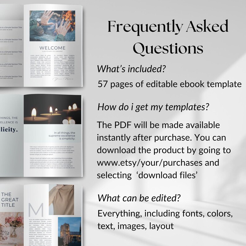 E-book Template - Educational Template, Printable E-book, Workbook ...