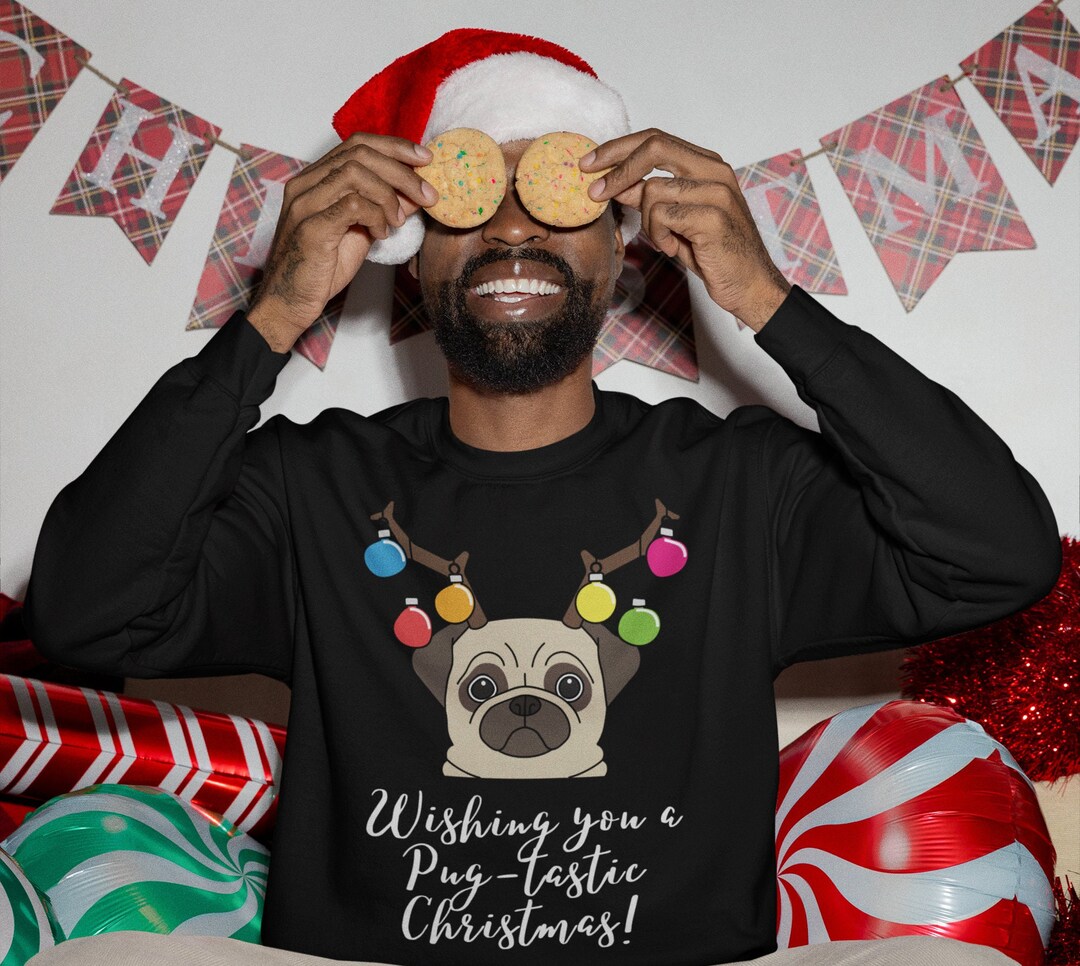 Pug Christmas Sweater Holiday Pug Apparel Christmas Pug Clothing ...