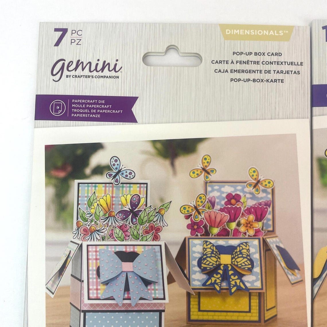 Lot of 2 Crafters Companion Gemini Pop up Box Card Floral Flowers ...