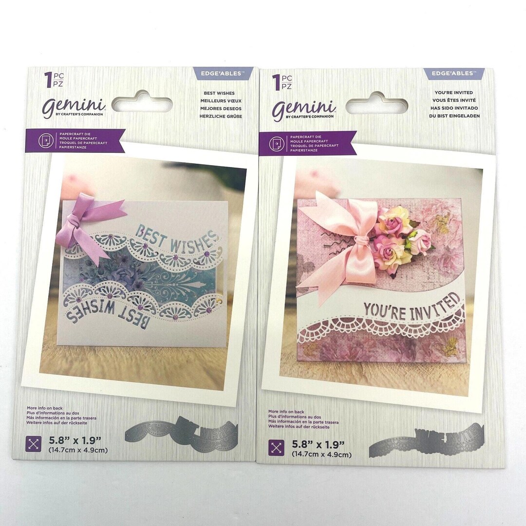 Lot 2 Gemini Edgeables Papercraft Die Bow Invitation Shower Flower ...