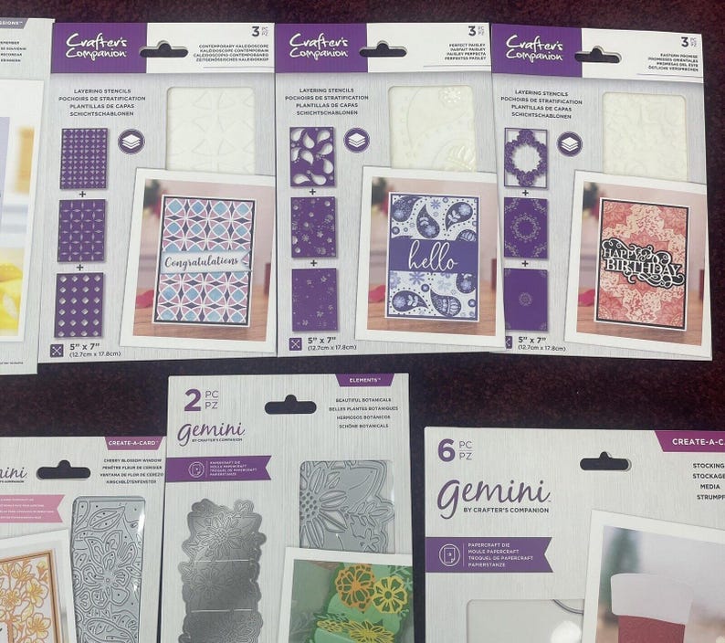 Lot of 17 Crafters Companion Gemini Stamp Die Create A Card Papercraft ...
