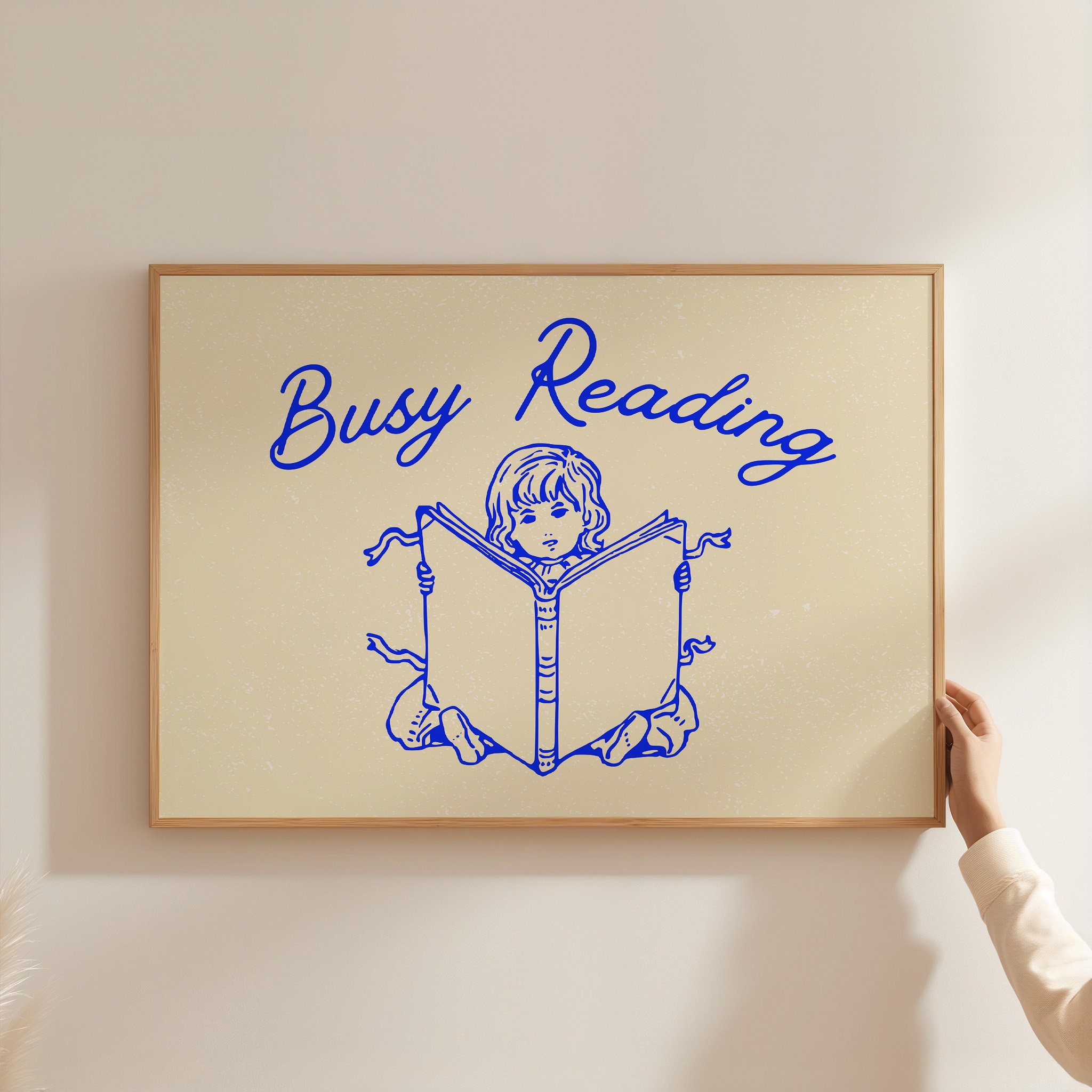 Busy Reading Print Vintage Book Poster Funny Reading Print Reading ...