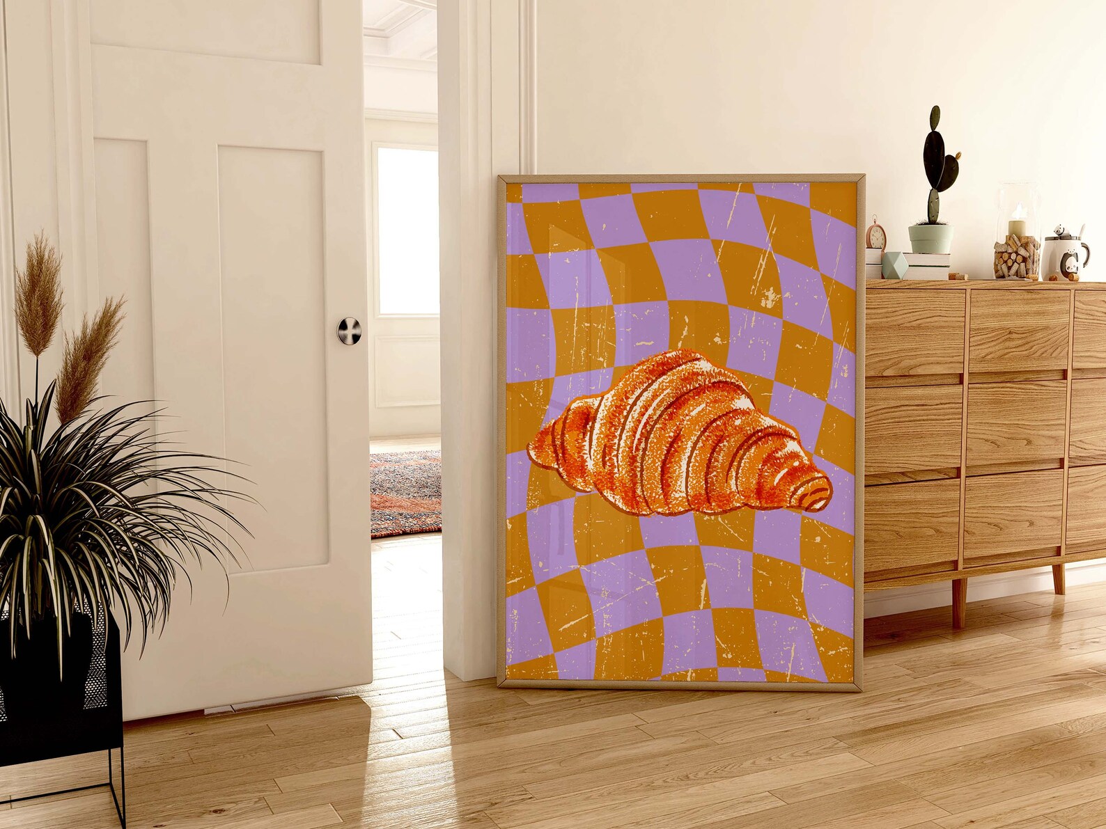 Croissant Wall Art Kitchen Wall Art Trendy Home Decor Food Print ...