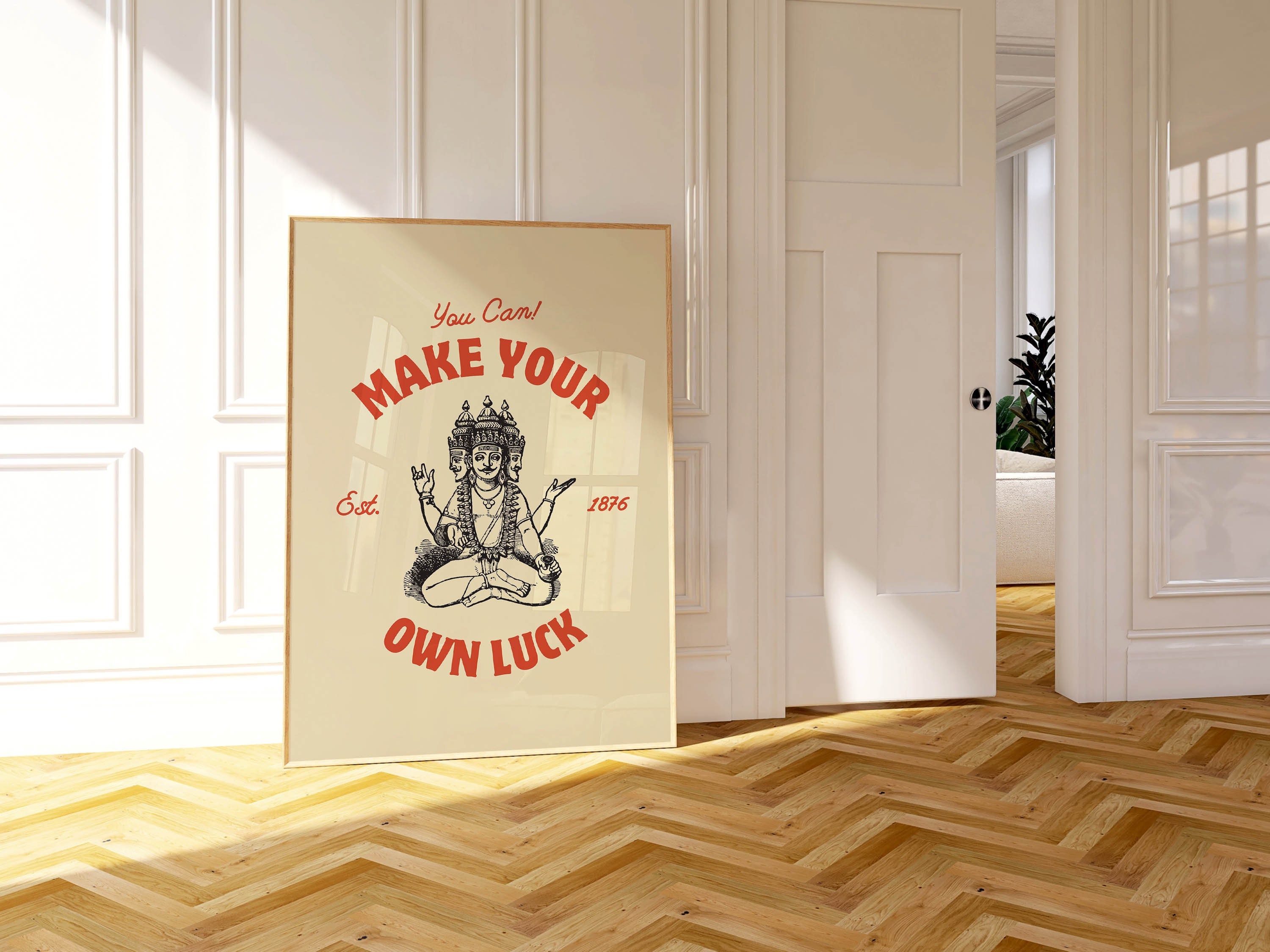 Make Your Own Luck Print Trendy Retro Wall Art Aesthetic Living Room ...