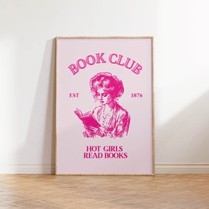 Vintage Book Club Print Funny Reading Print Vintage Decor Reading Quote ...