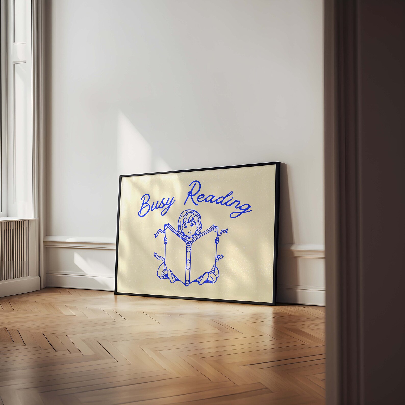 Busy Reading Print Vintage Book Poster Funny Reading Print Reading ...