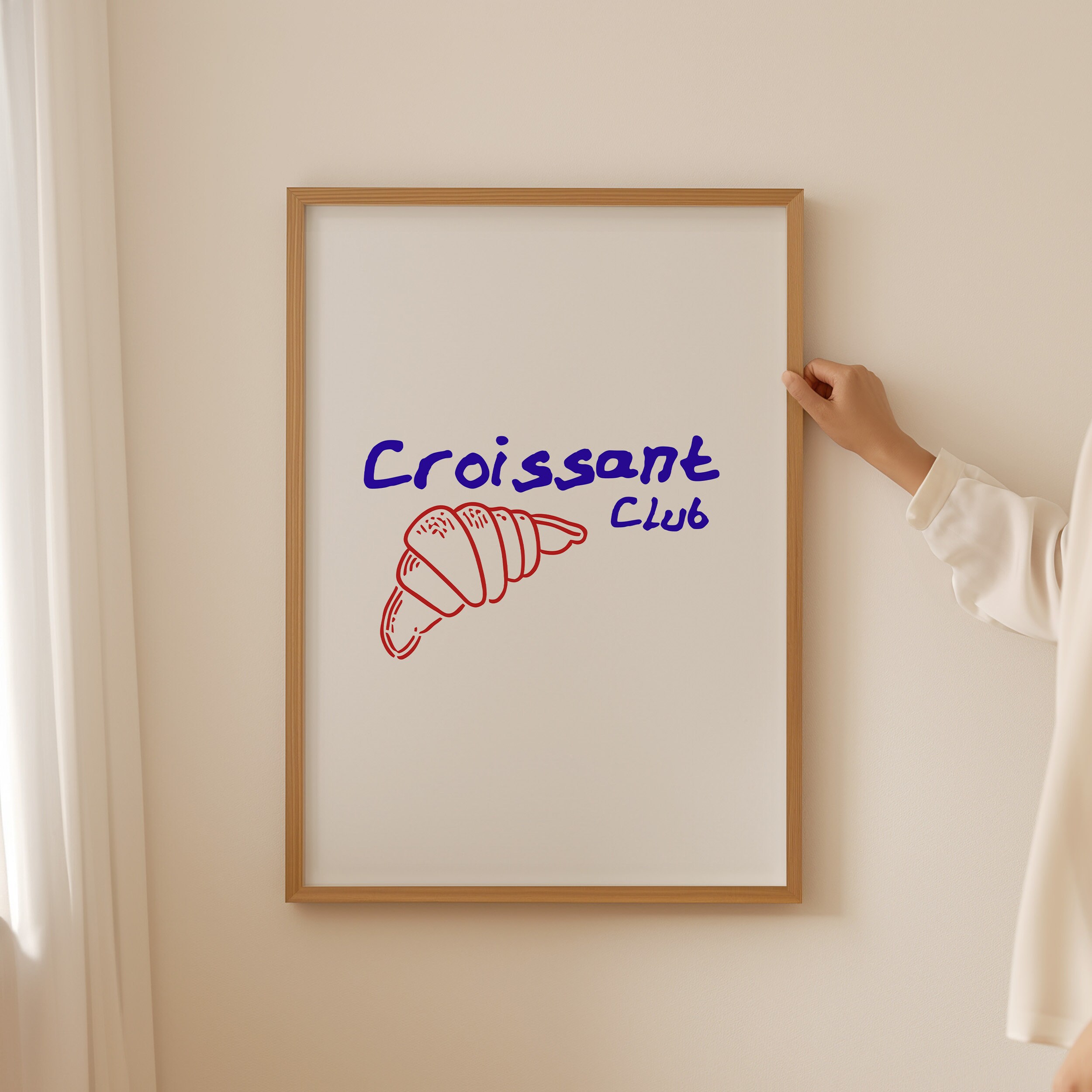 Croissant Club Print Croissant Wall Art Kitchen Wall Art Print Trendy ...