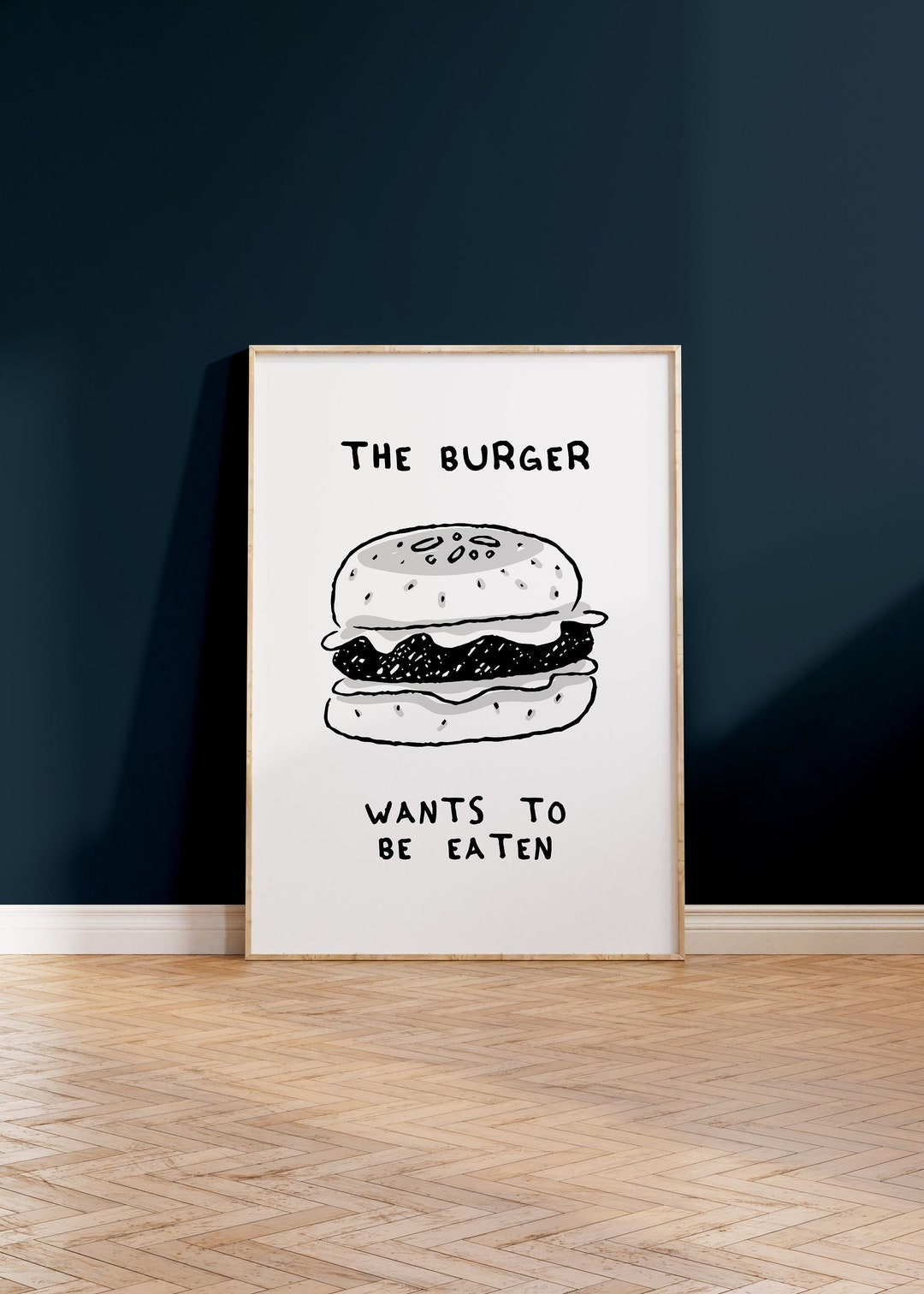 Burger Wall Art Print Aesthetic Kitchen Wall Art Print Vintage Burger ...