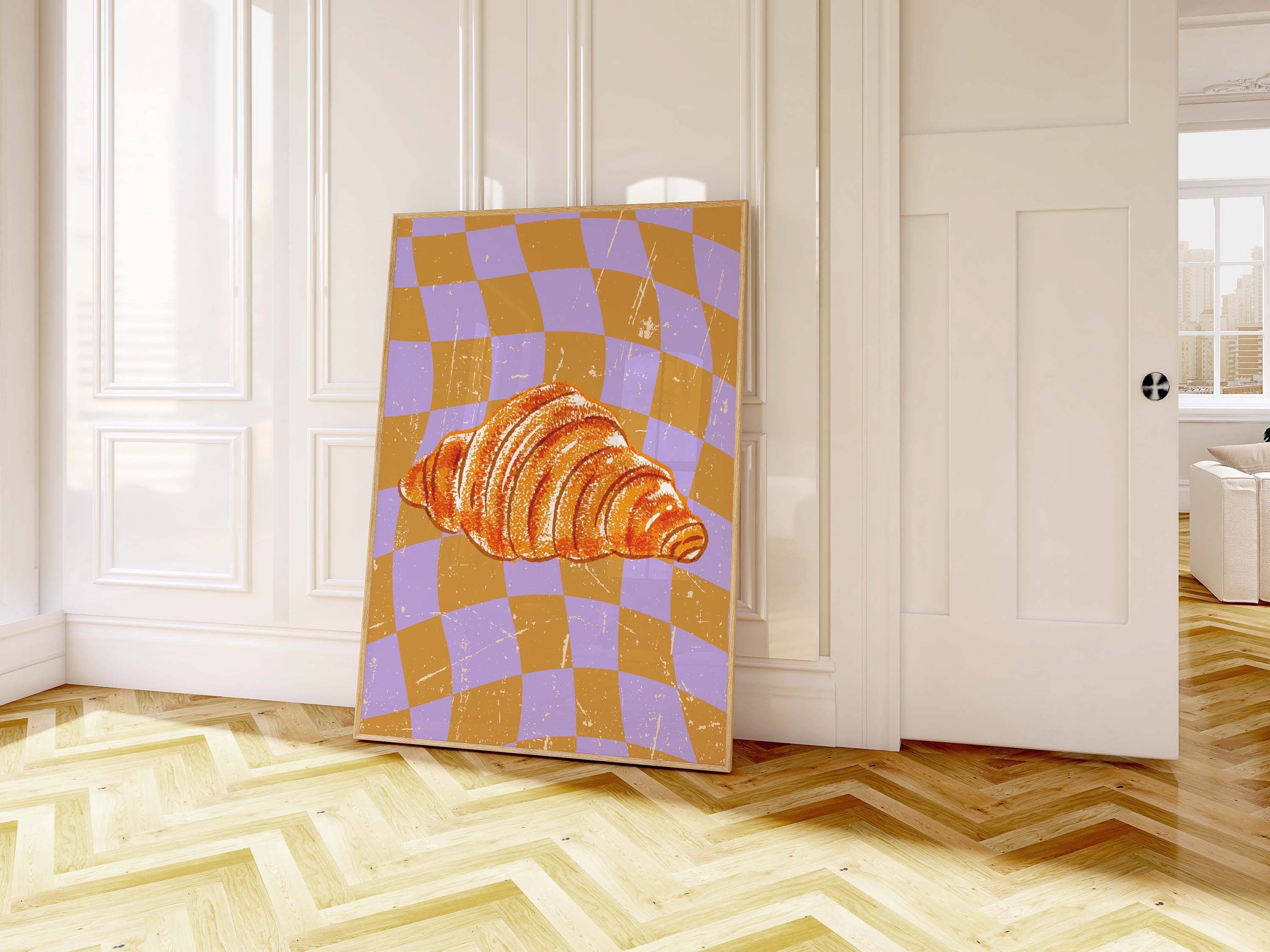 Croissant Wall Art Kitchen Wall Art Trendy Home Decor Food Print ...