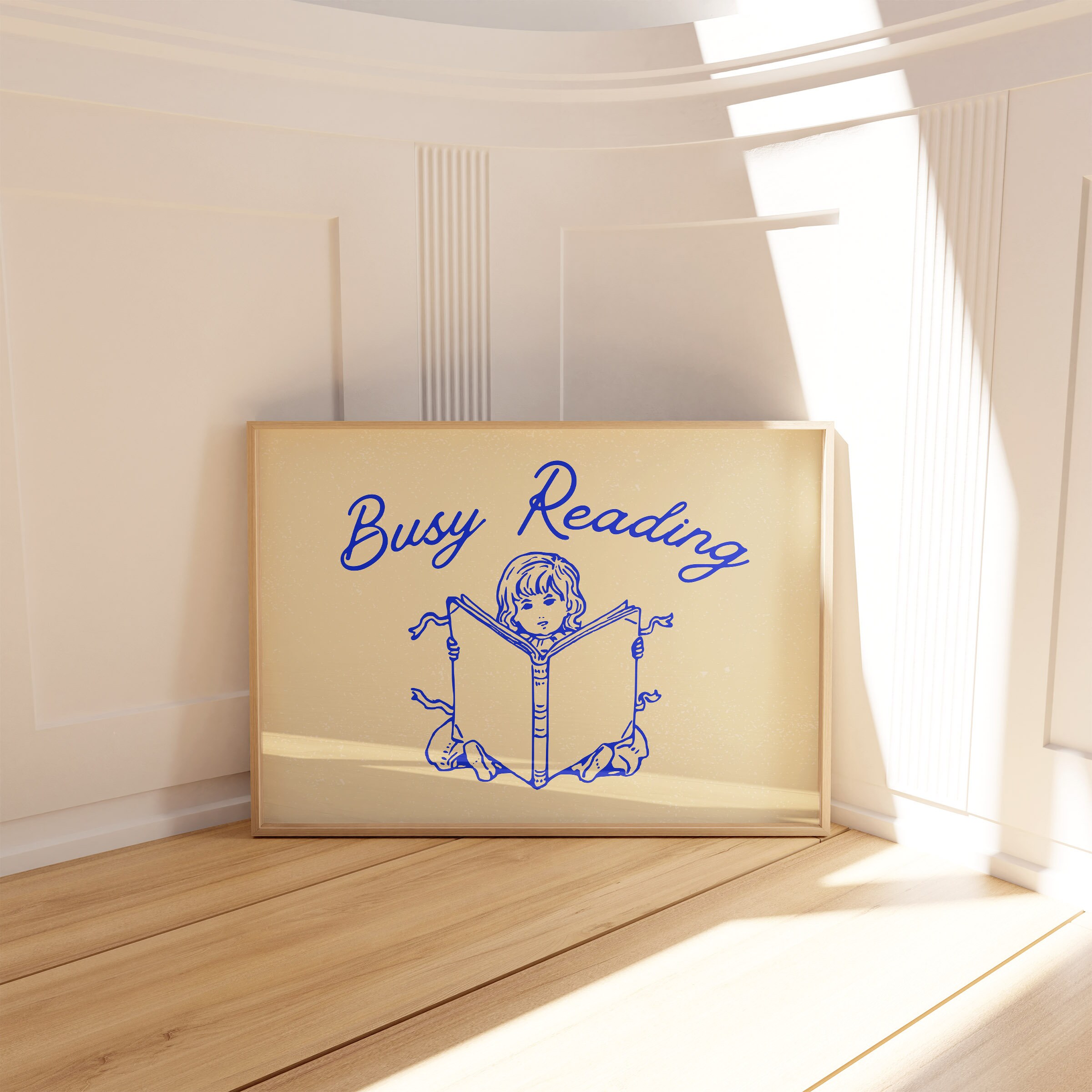 Busy Reading Print Vintage Book Poster Funny Reading Print Reading ...