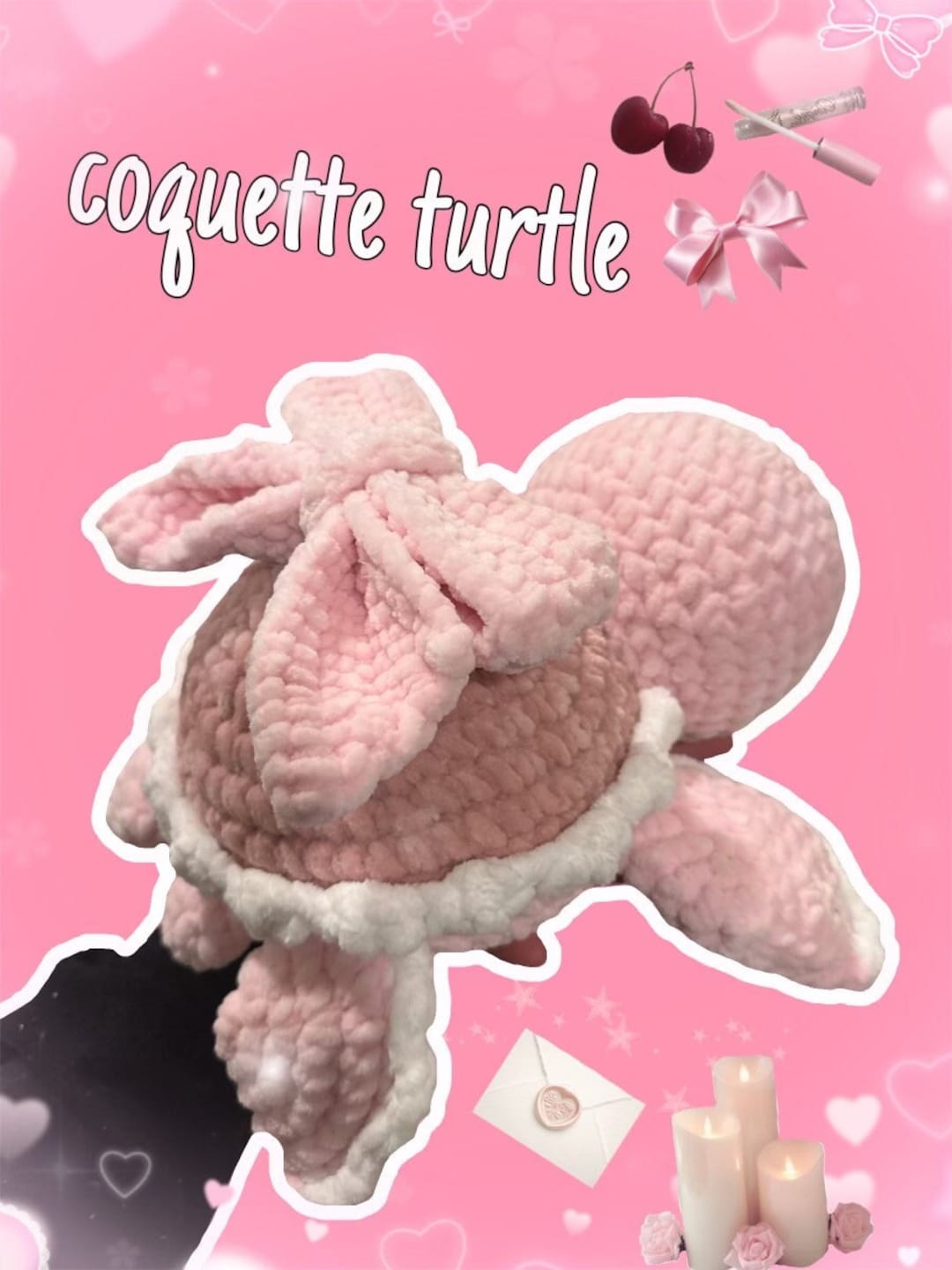 Coquette Ribbon Sea Turtle Plushie Lana Del Ray - Etsy