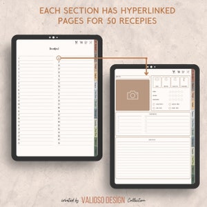 Digital Recipe Book for Goodnotes, Notability | Hyperlinked iPad ...