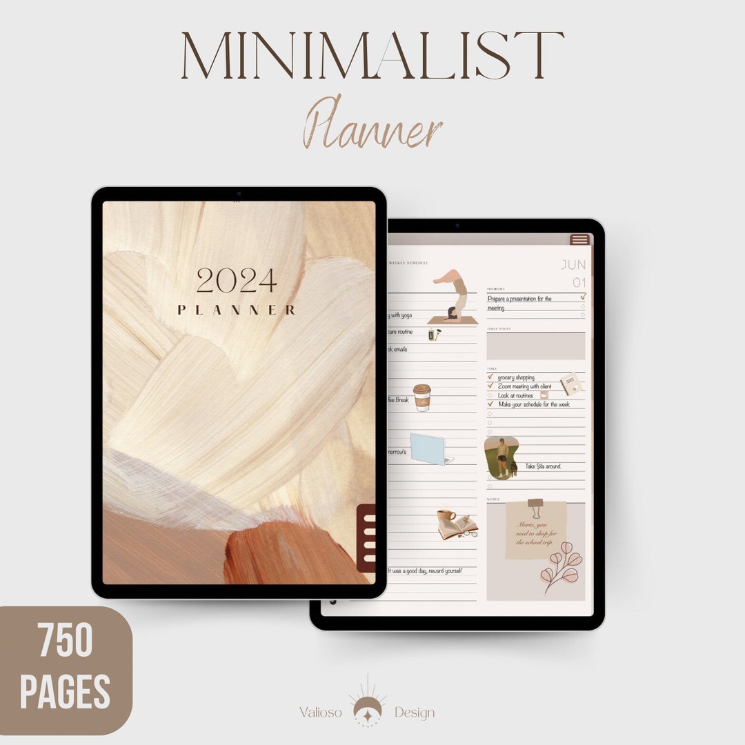 2024 Digital Planner: Minimalist Daily, Weekly, Monthly (PDF Download ...