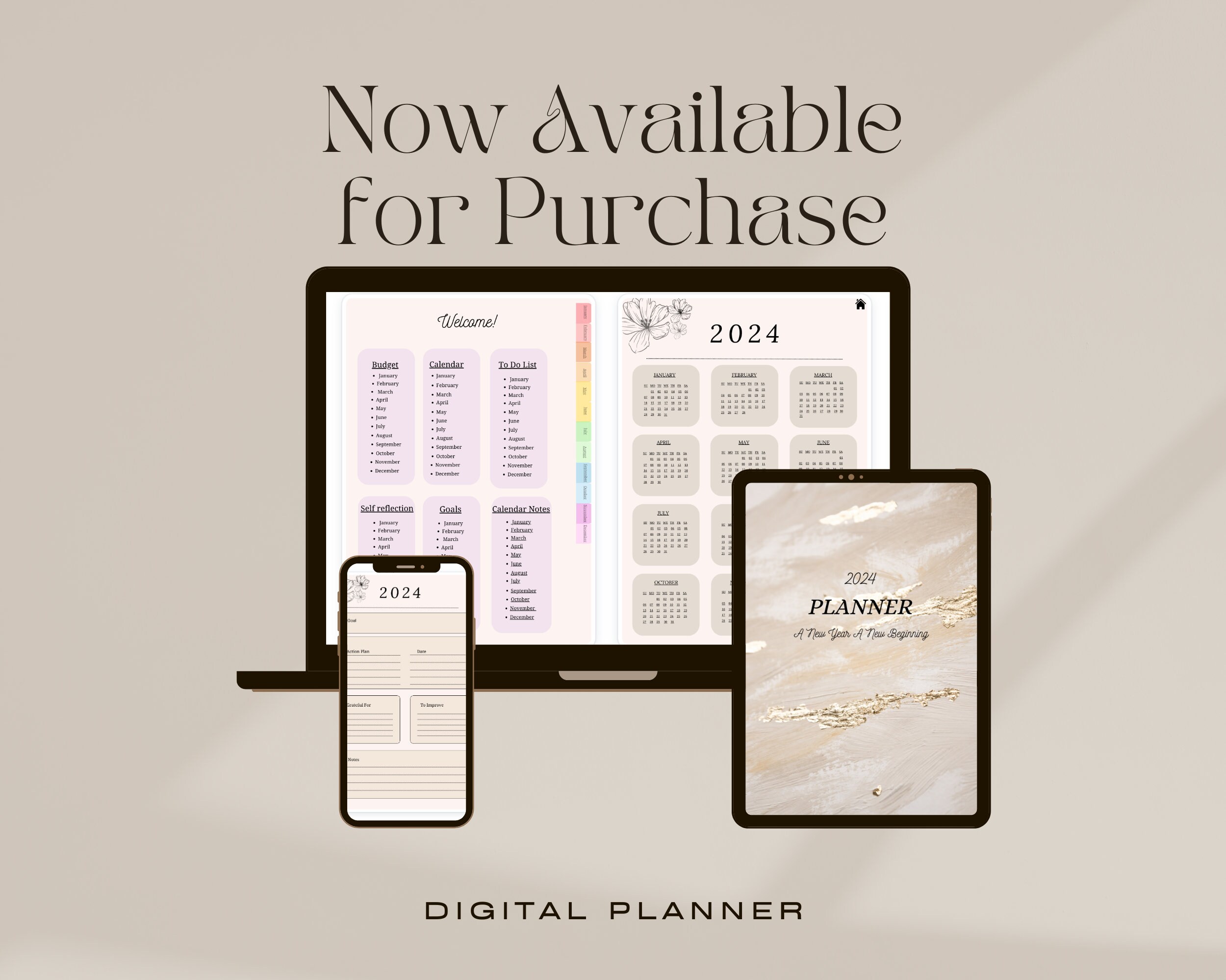 Digital Planner 2024, Affirmations Planner, Budget Planner, iPad ...