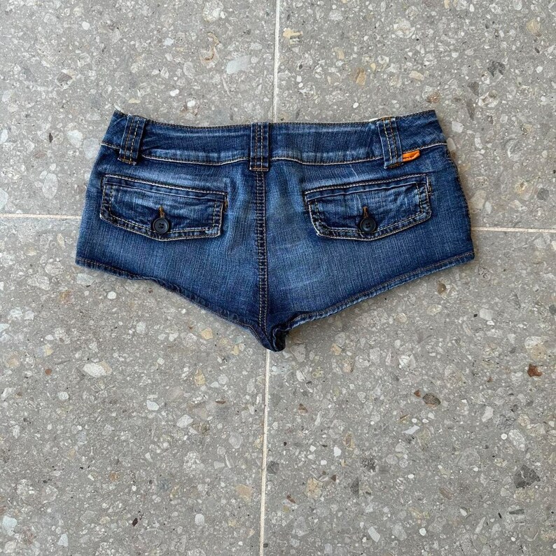 Mcbling Y2k Micro Mini Shorts Trashy Y2k Gyaru Vintage Denim Shorts - Etsy