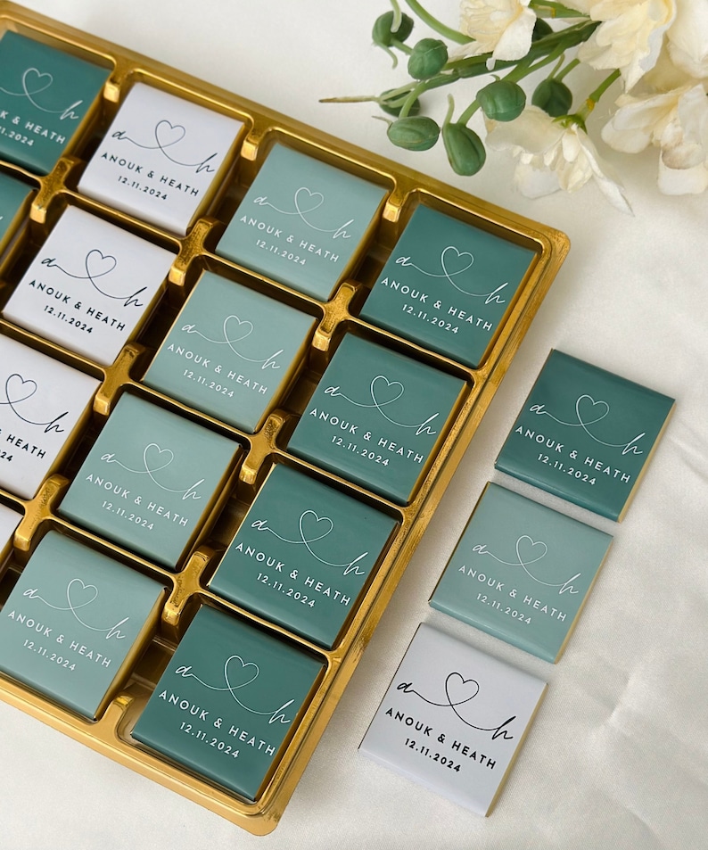 50 Luxury Chocolate Wedding Favors, Customized Chocolate, Wedding ...