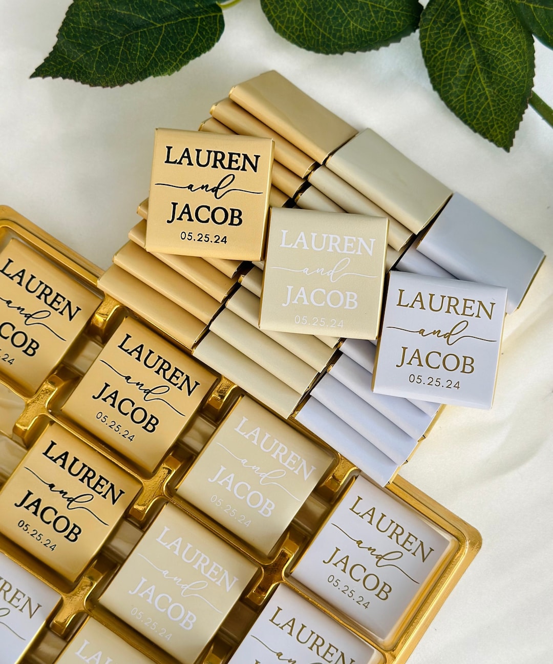 50 Chocolate Wedding Favors Wedding Chocolate Personalised Chocolate ...