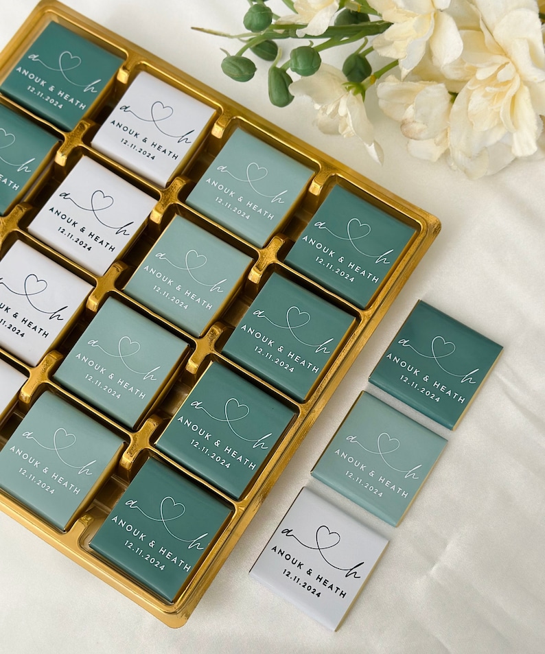 50 Luxury Chocolate Wedding Favors, Customized Chocolate, Wedding ...