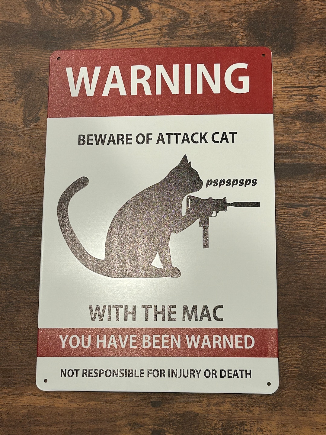 Beware of Attack Cat Sign - Etsy