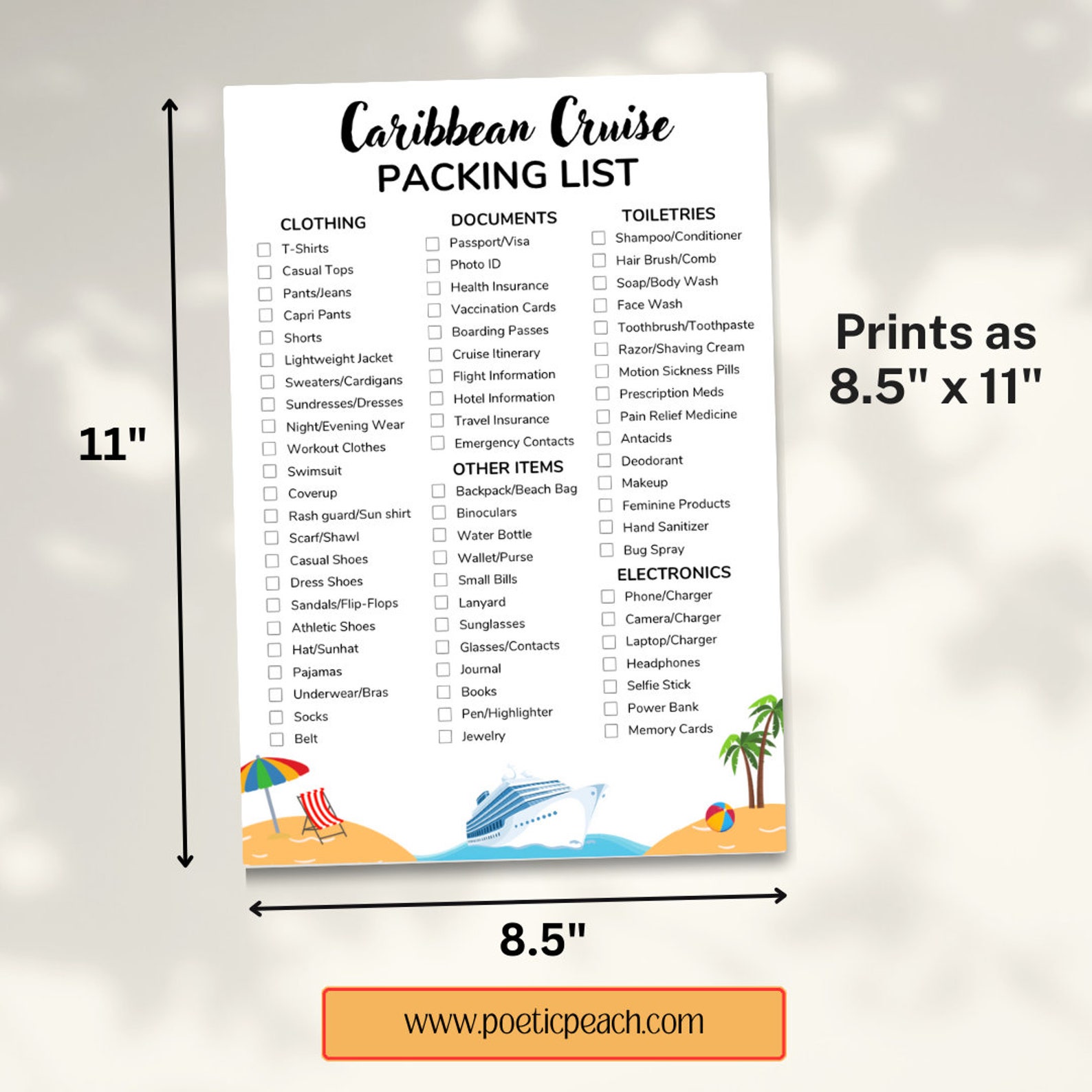 Ultimate Caribbean Cruise Packing List - Printable PDF Travel Vacation ...