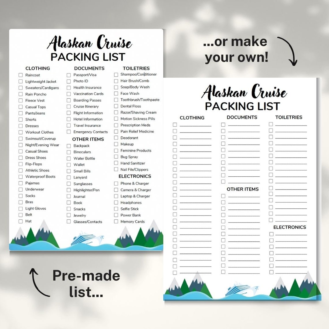 Ultimate Alaskan Cruise Packing List - Printable PDF Travel Vacation ...