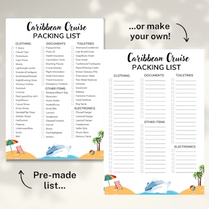 Ultimate Caribbean Cruise Packing List - Printable PDF Travel Vacation ...