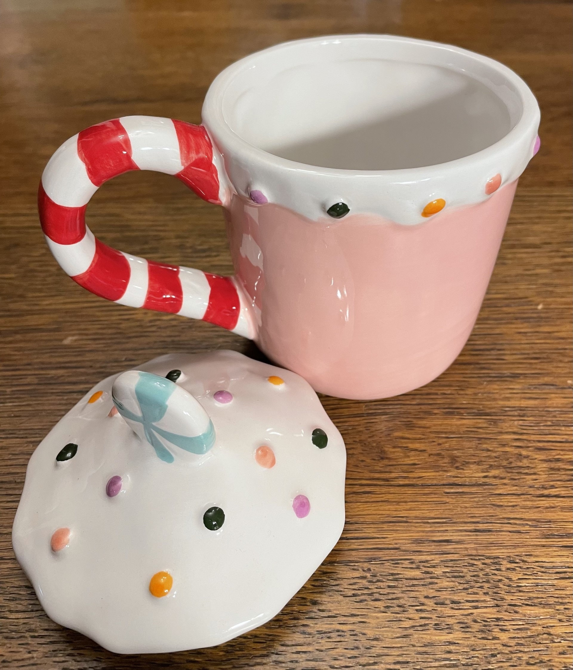 Holiday Mug With Lid Covered Candy Cane House Cup Hot Cocoa Mug ...