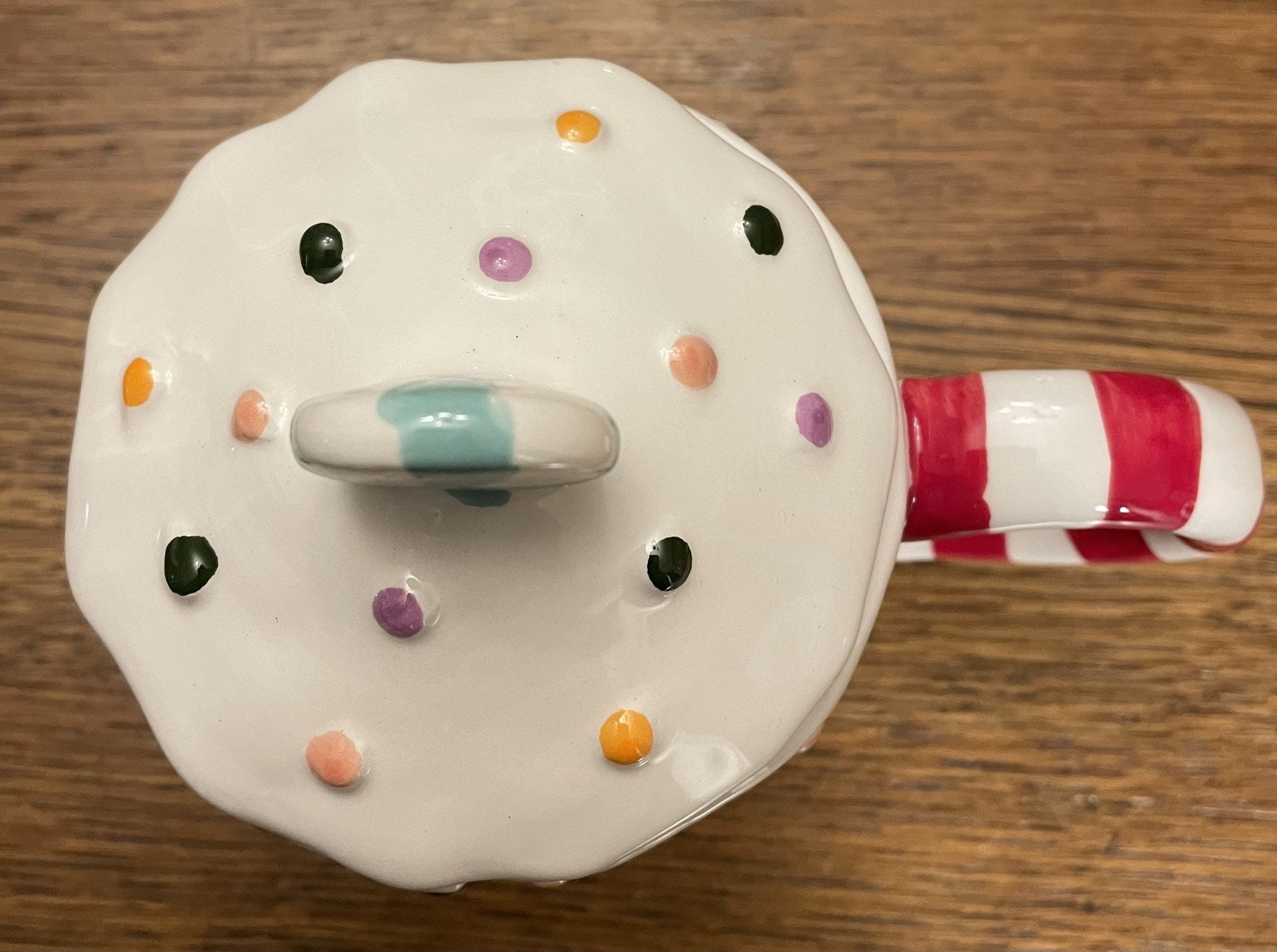 Holiday Mug With Lid | Covered Candy Cane House Cup | Hot Cocoa Mug ...