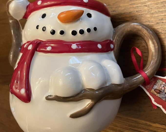 Cozy Snowman Mug Adorable Mug Holiday Hot Chocolate Mug - Etsy