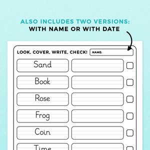 Printable Spelling Worksheets for Kids | 4 Letter Words: 10 Look Cover ...