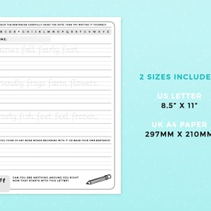 Printable Alphabet Worksheets for Kids | Sentence Tracing: 26 Sheets of ...