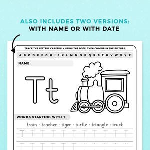 Printable Alphabet Worksheets for Kids | Letter Tracing: 26 Sheets of ...