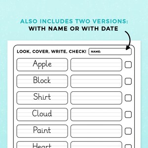 Printable Spelling Worksheets for Kids | 5 Letter Words: 10 Look Cover ...